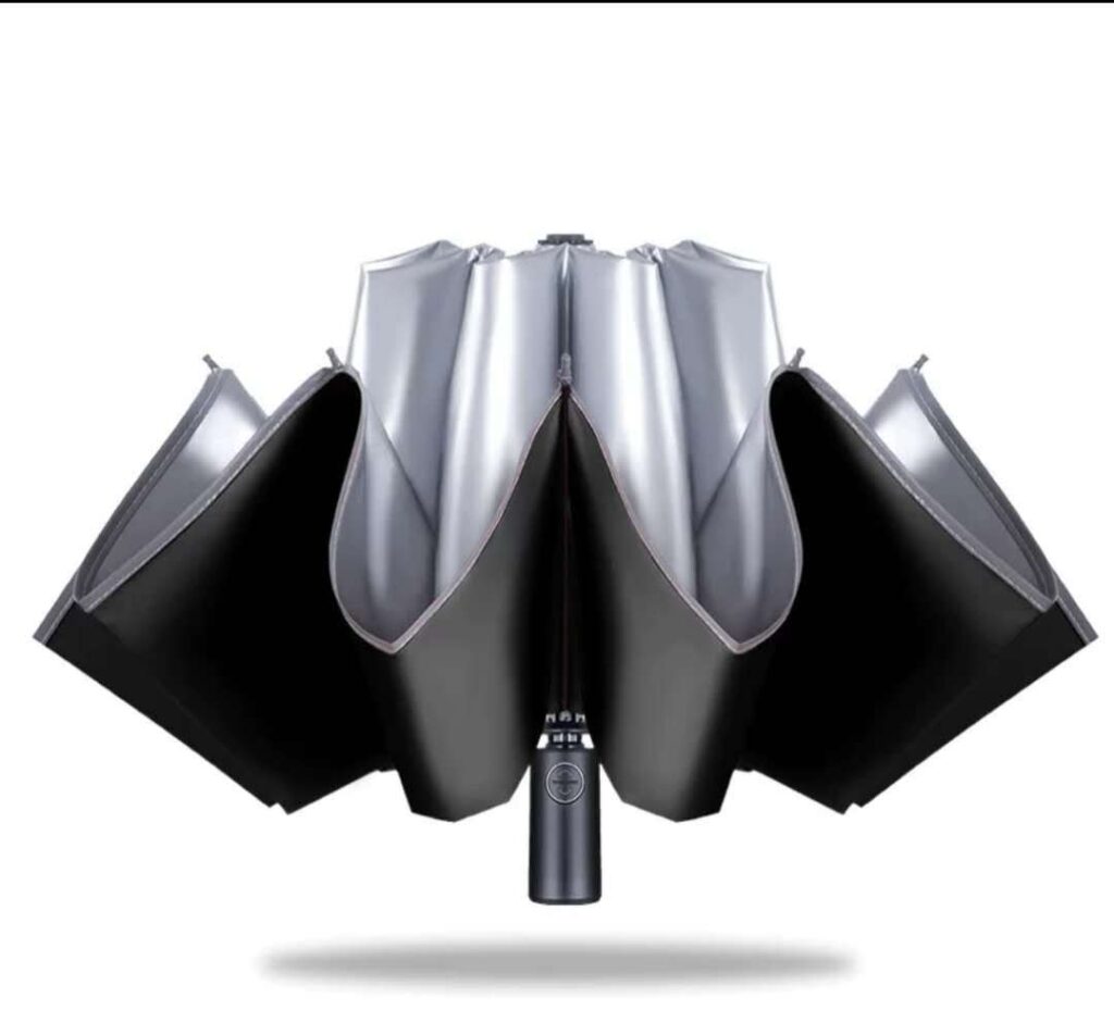 Automatic Wrapped Umbrella Rain Or Rain Titanium Silver Reverse ...
